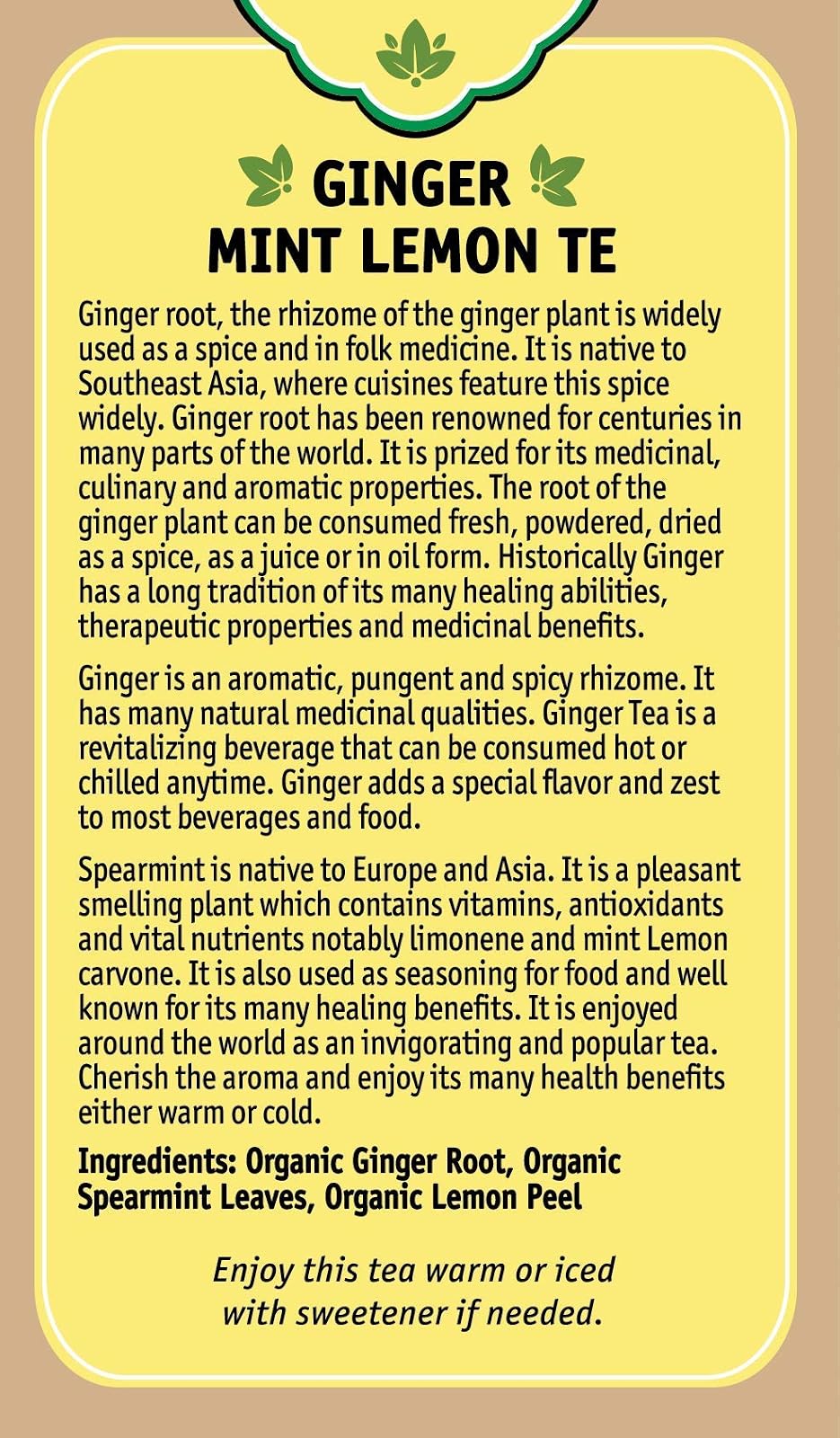 Soothing ginger tea for digestion