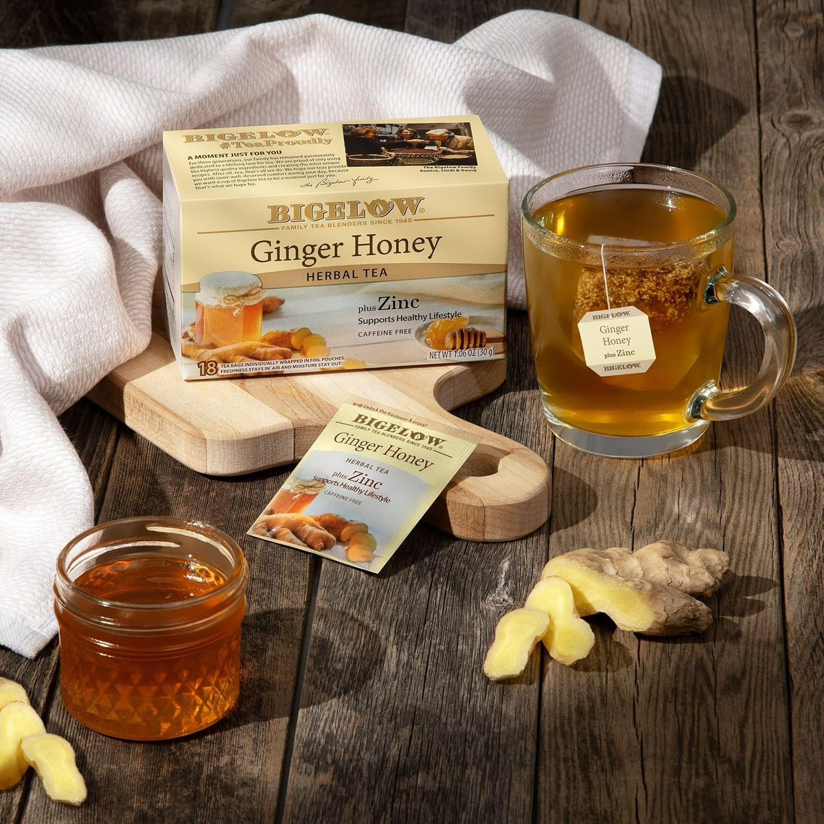 soothing ginger tea with honey