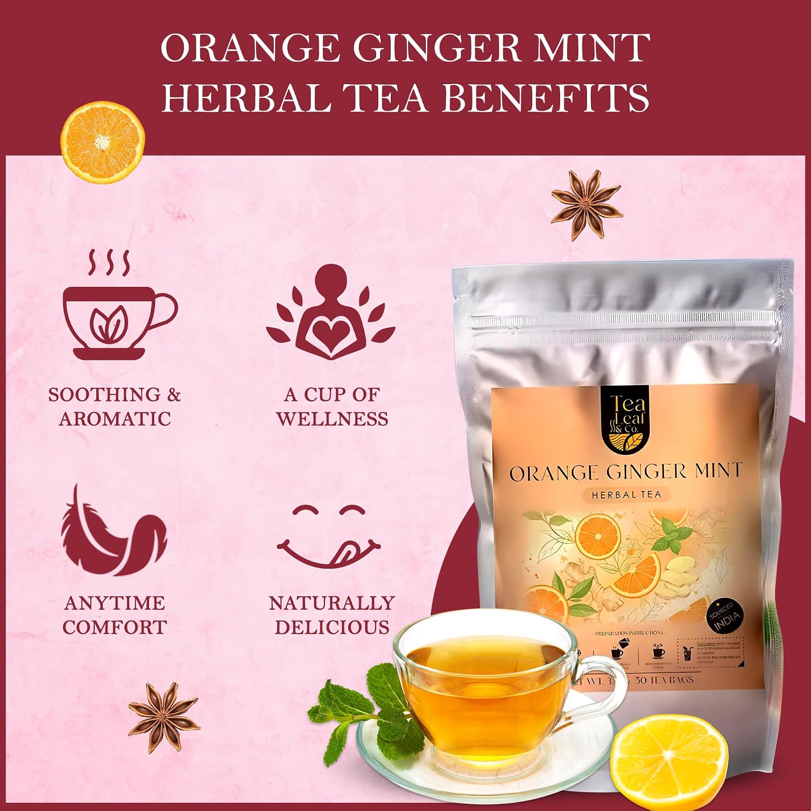 soothing ginger tea with mint