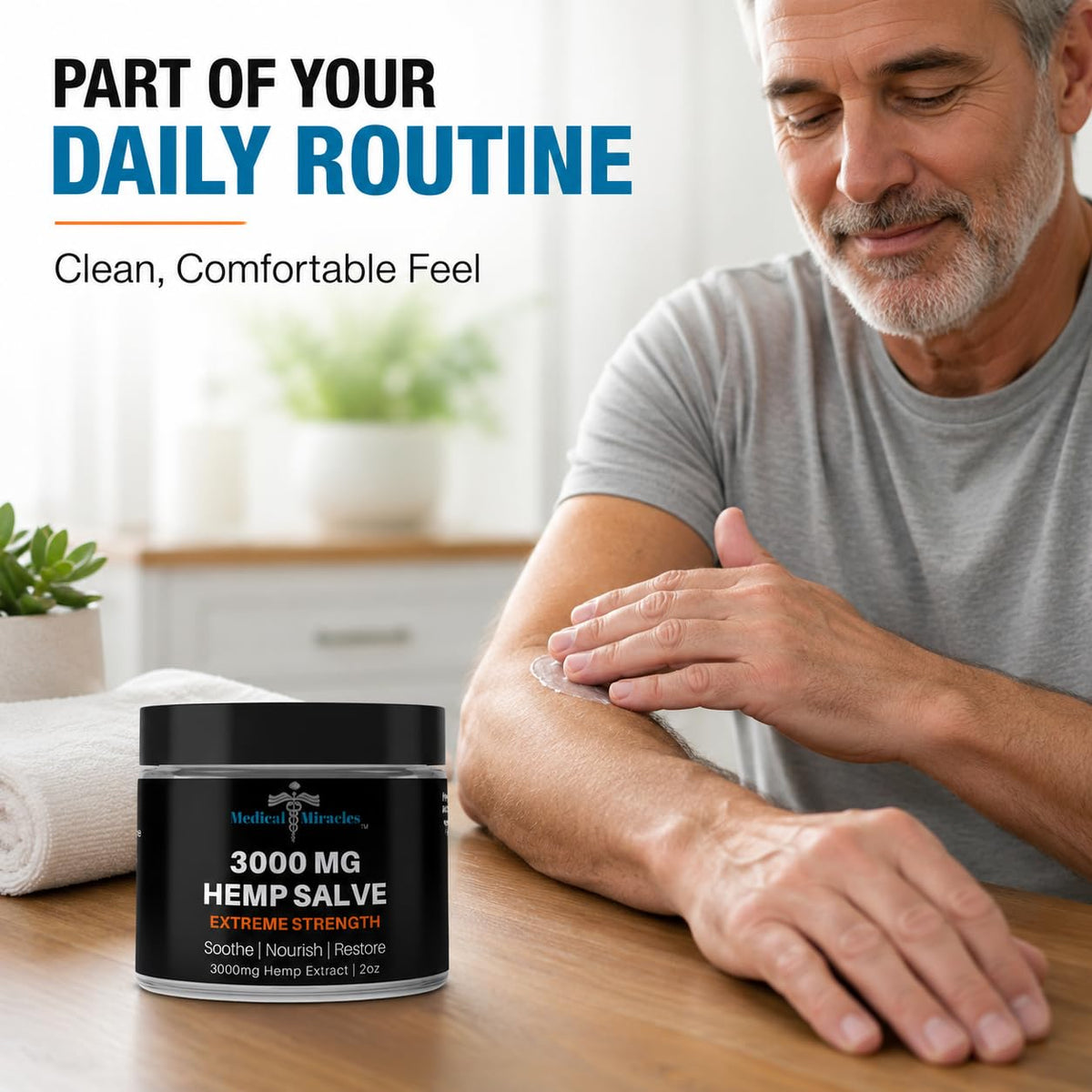 Soothing hemp salve for dry skin