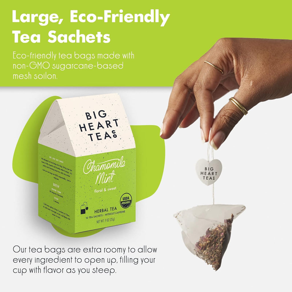 soothing herbal chamomile mint tea