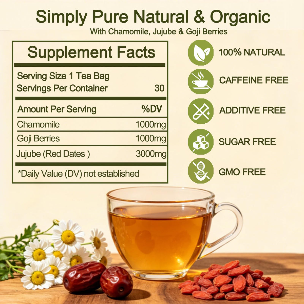 soothing herbal chamomile tea bags