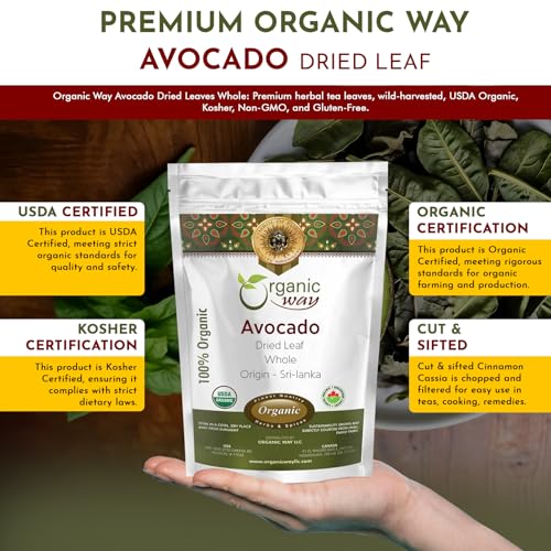 soothing herbal tea with avocado leaves