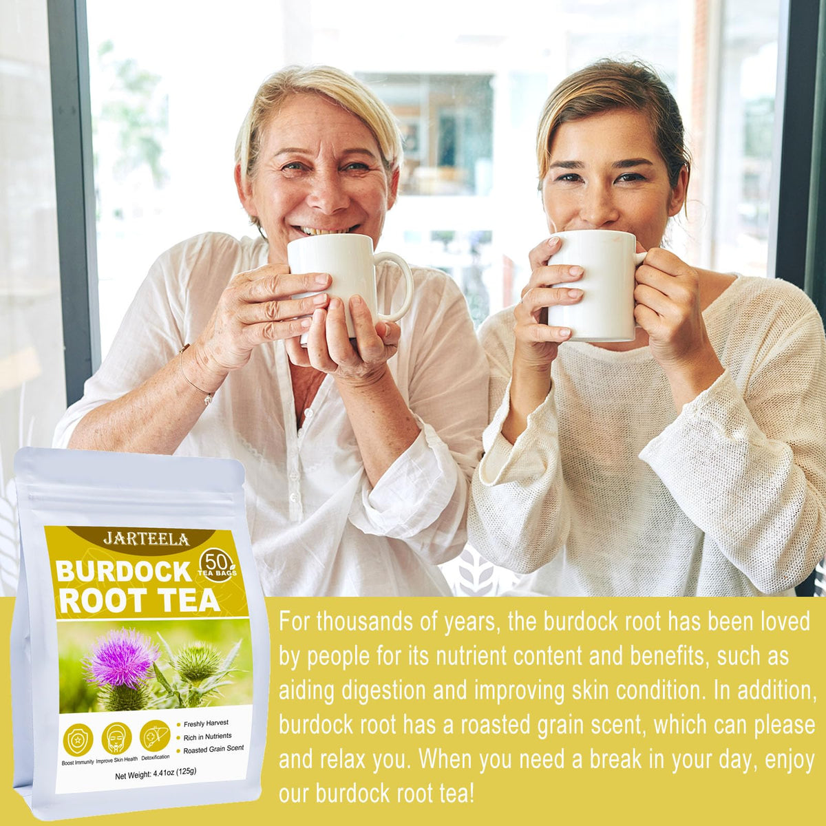 soothing herbal tea with burdock