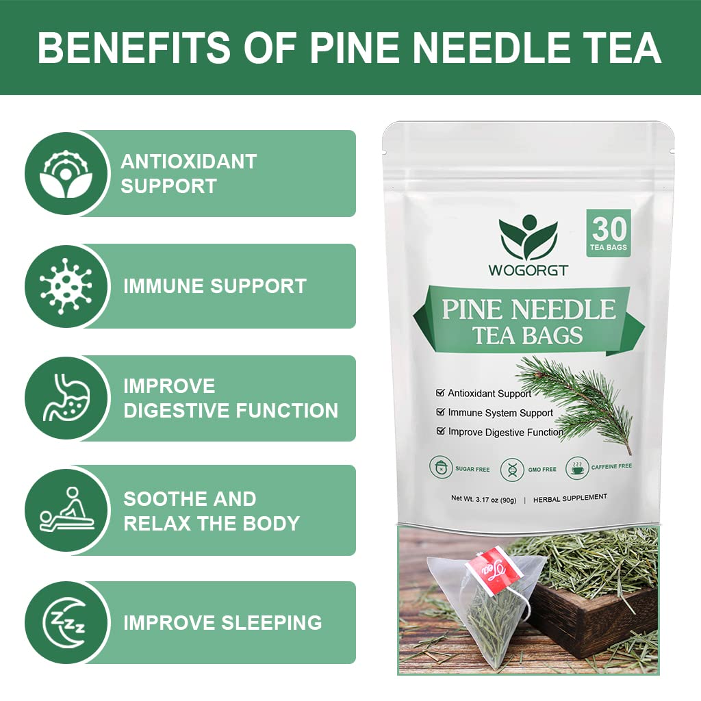 soothing herbal tea with pine needles