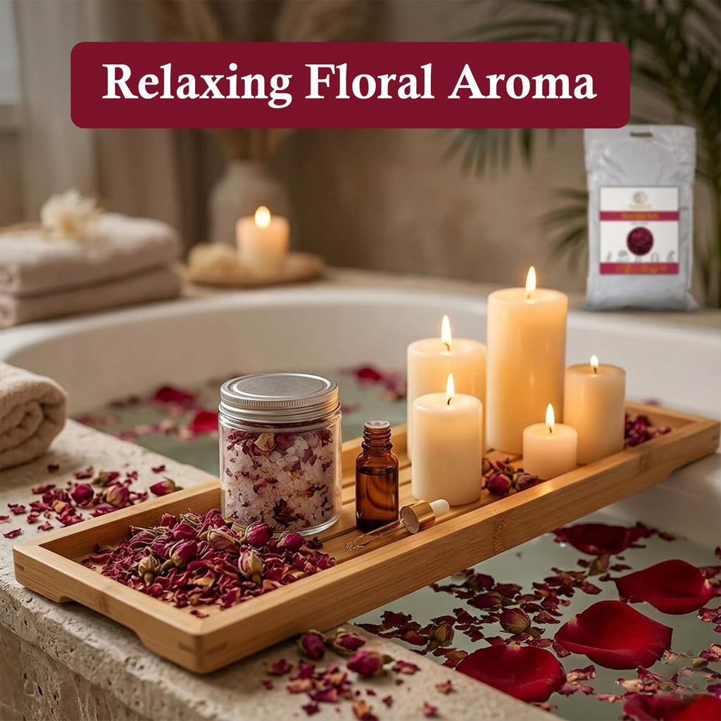 soothing herbal tea with rose buds