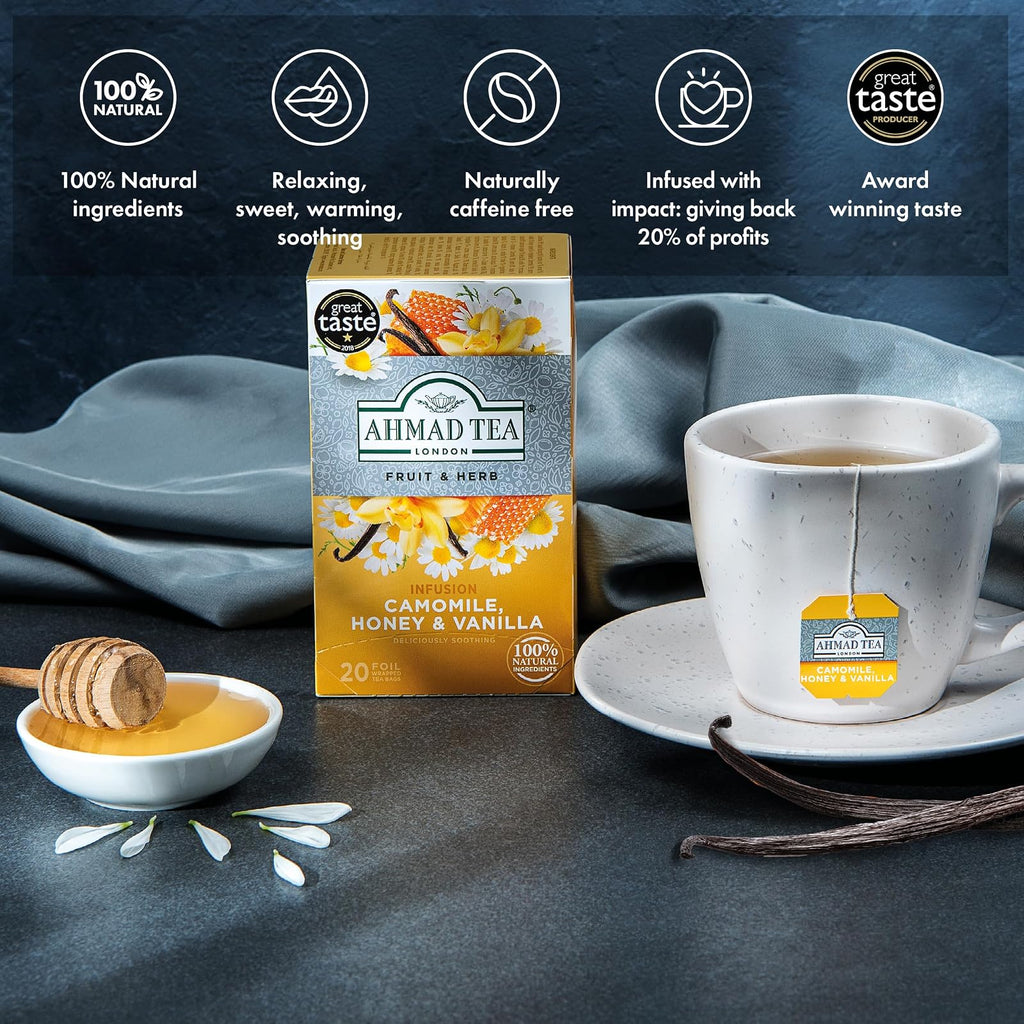 soothing honey and vanilla chamomile tea