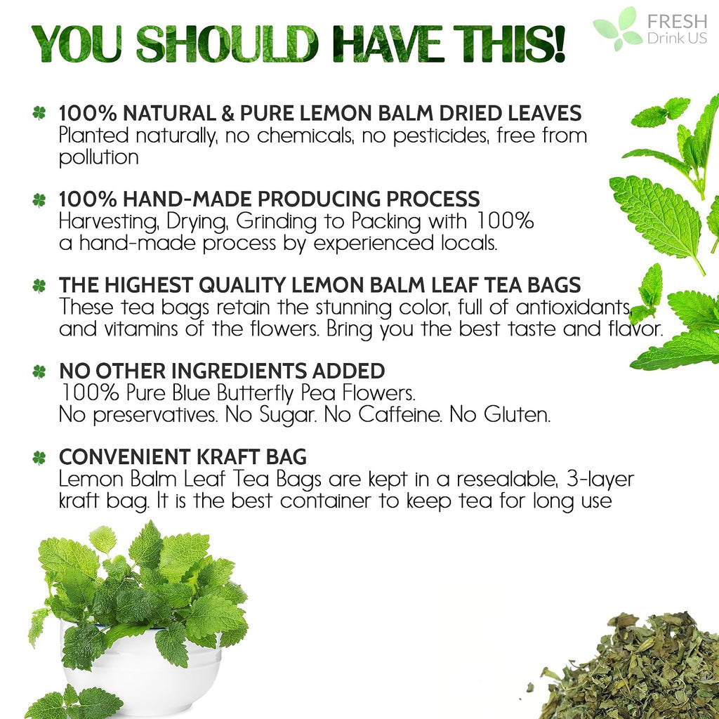 soothing lemon balm tea bags
