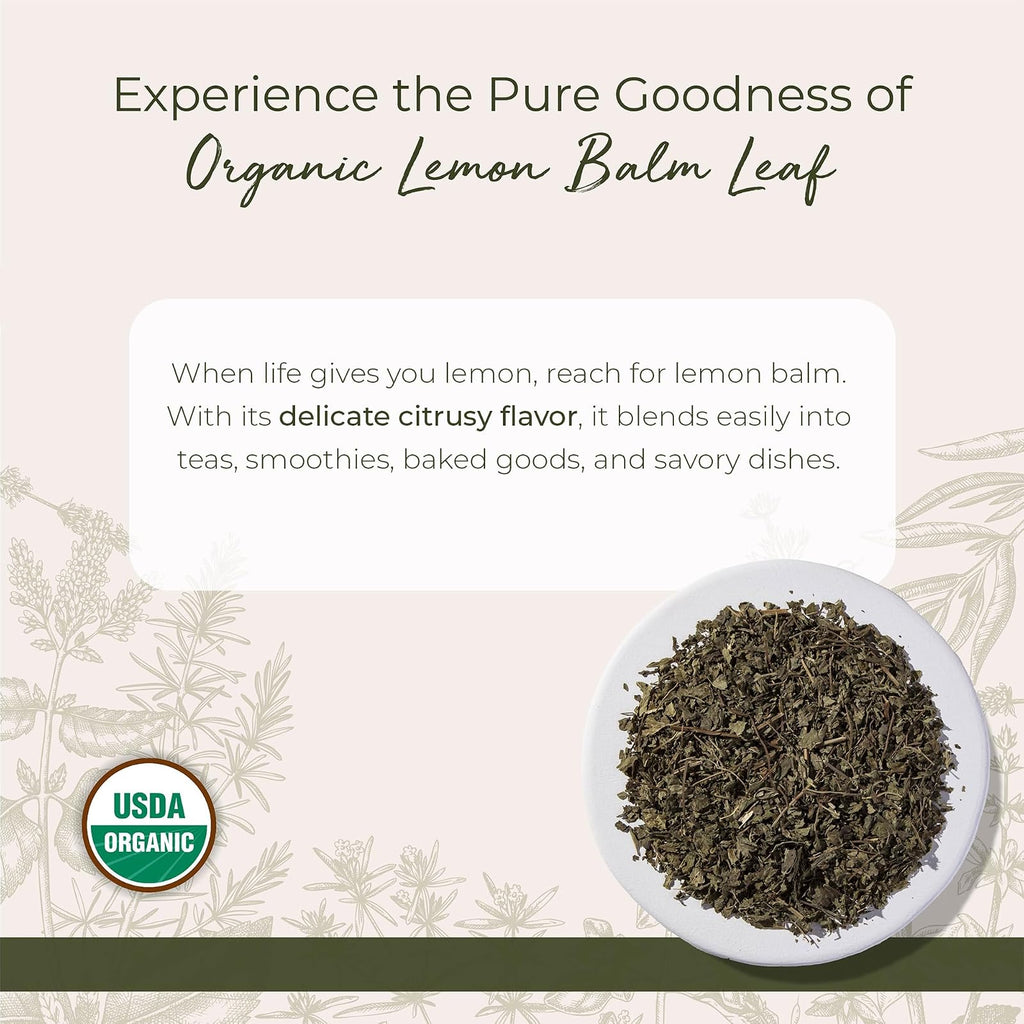soothing lemon balm tea leaves