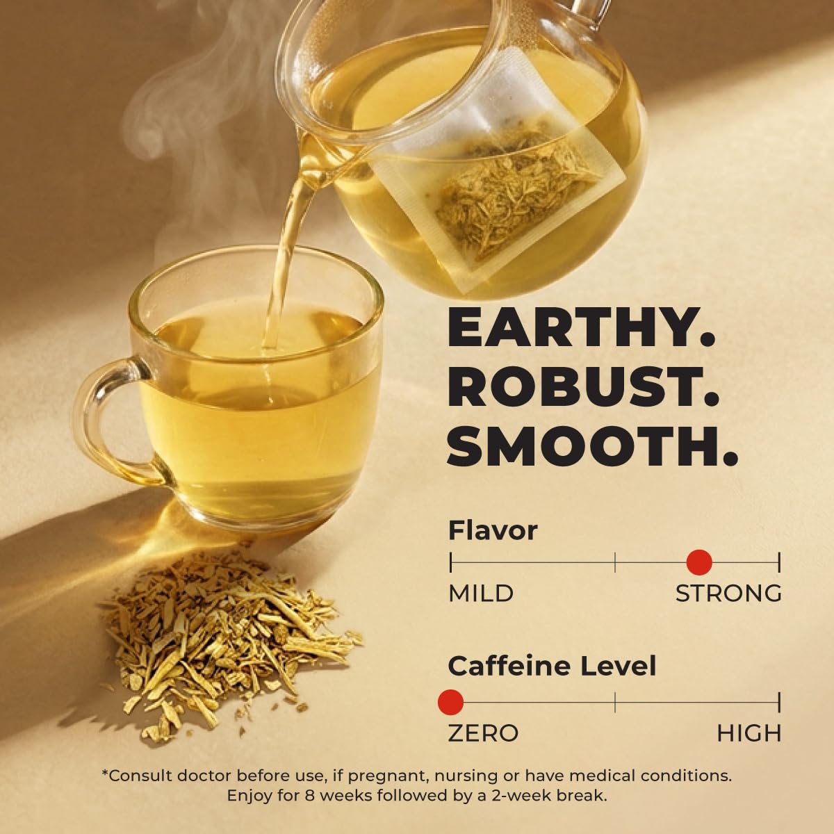 soothing organic tea bags with ashwagandha