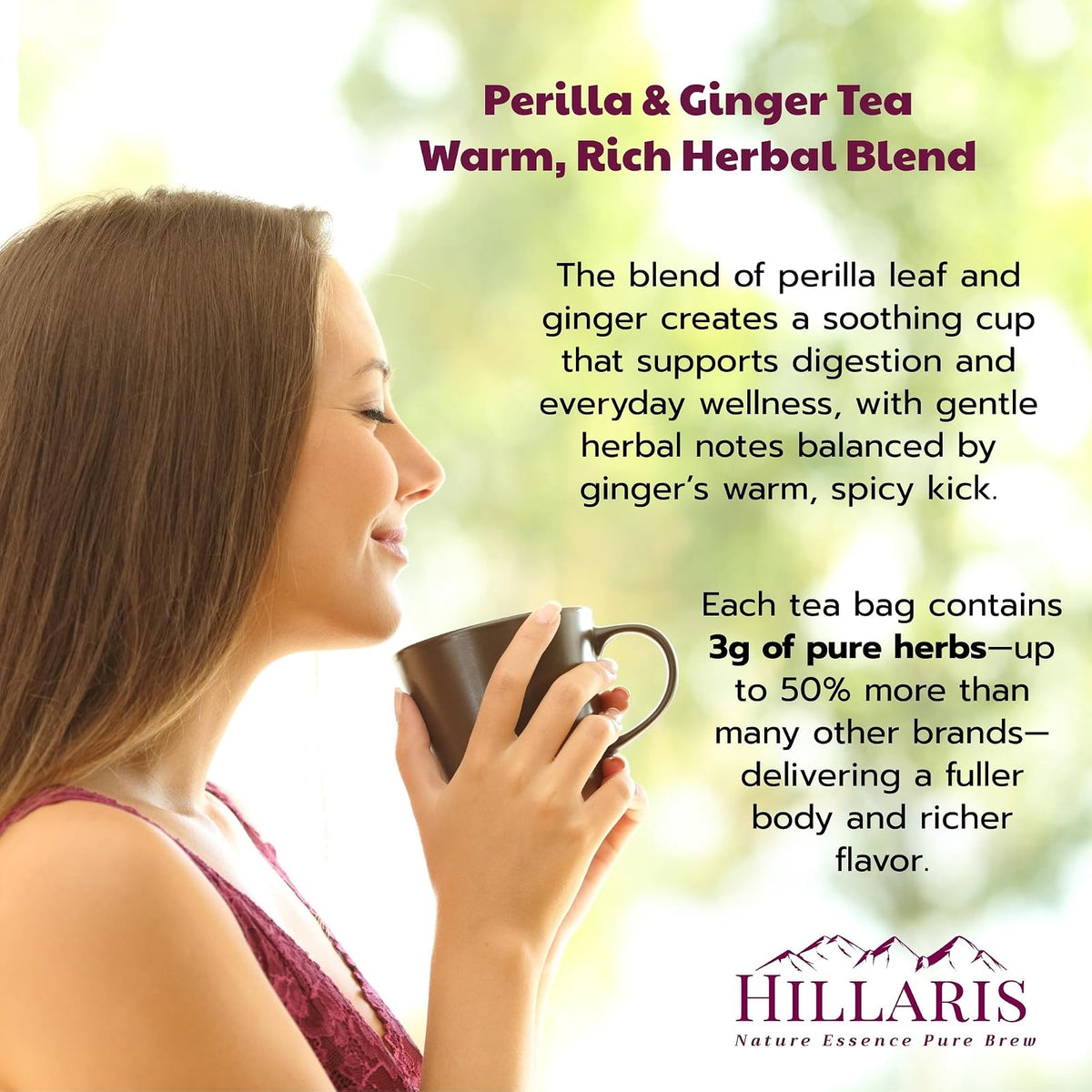 Soothing perilla ginger tea blend