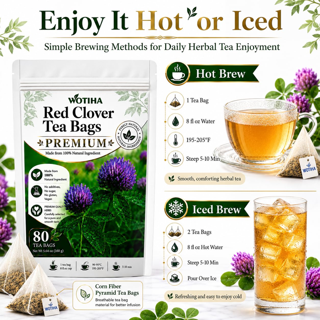 soothing red clover herbal tea