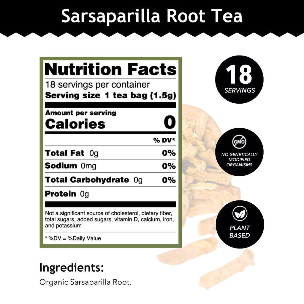 soothing sarsaparilla root tea bags