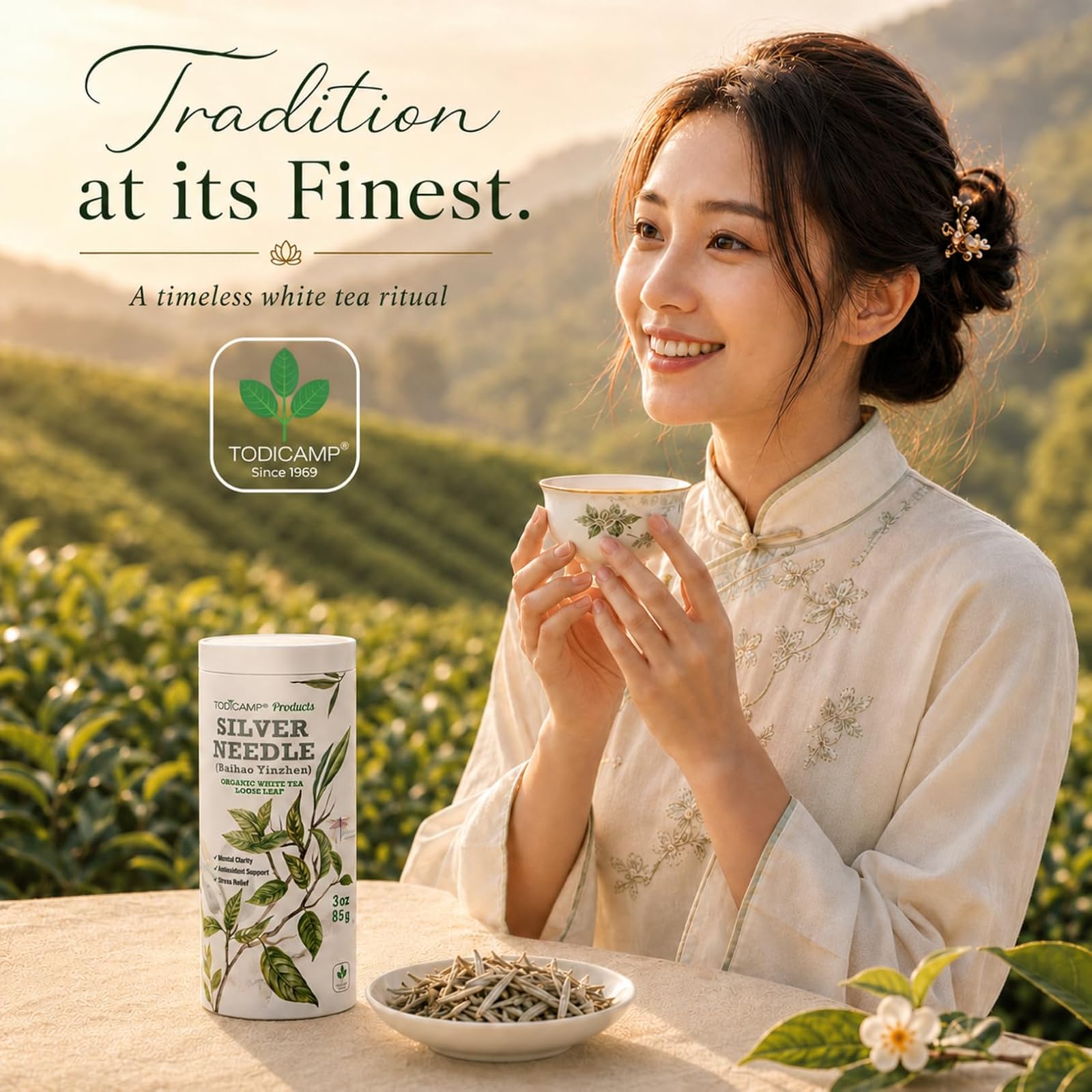 soothing silver needle tea infusion