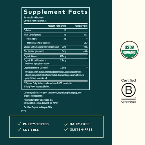 soothing throat lozenges with zinc