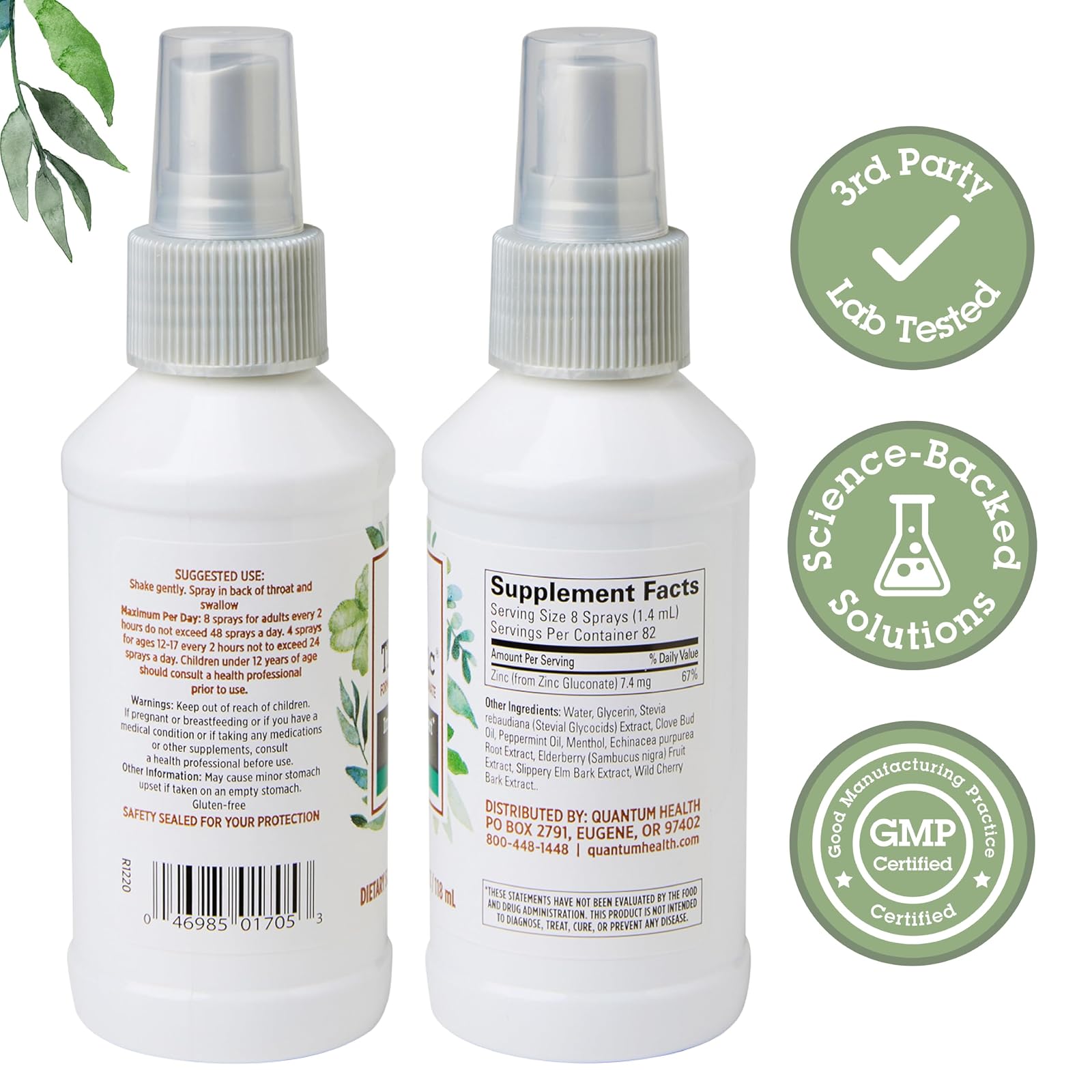 soothing throat spray with zinc