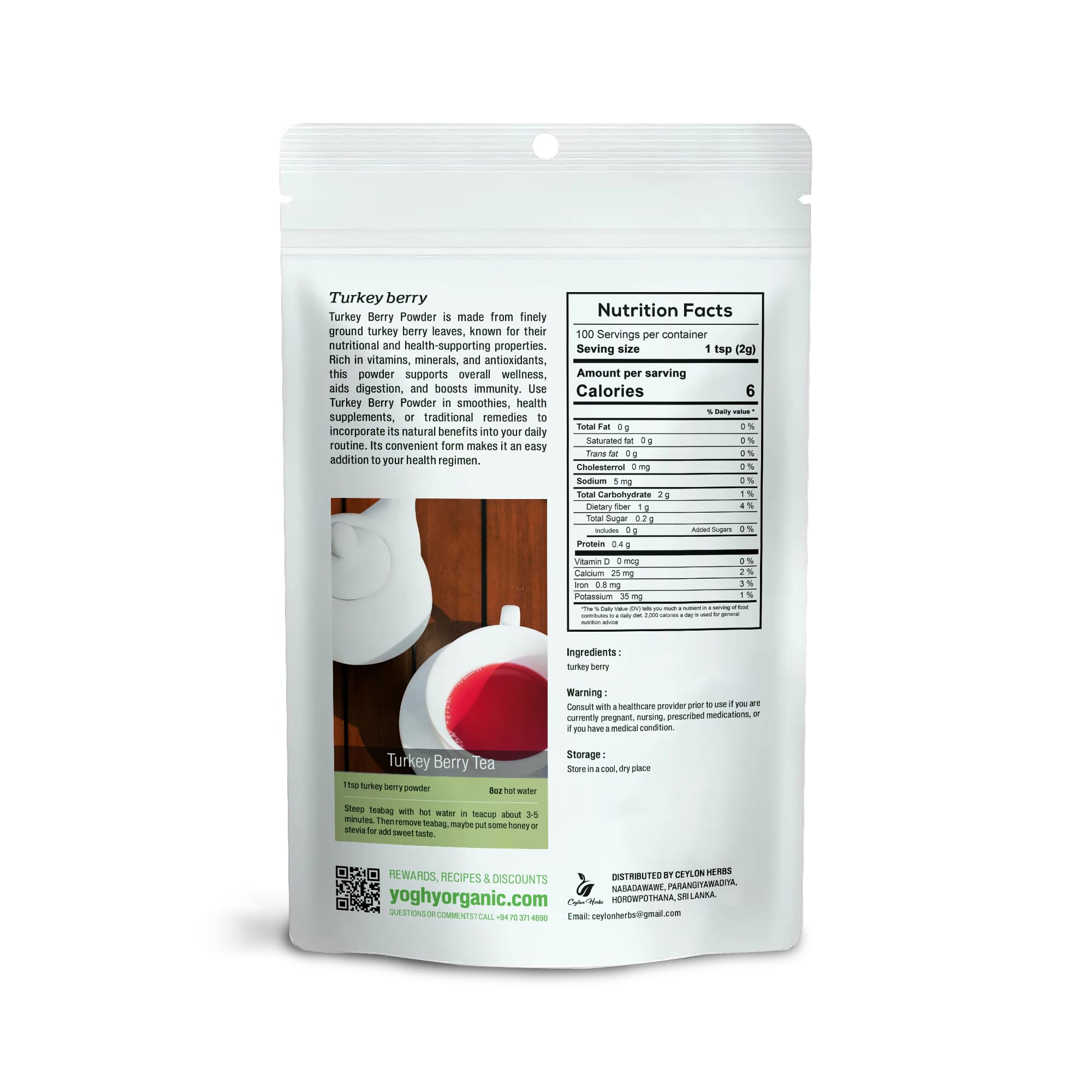 soothing turkey berry herbal infusion
