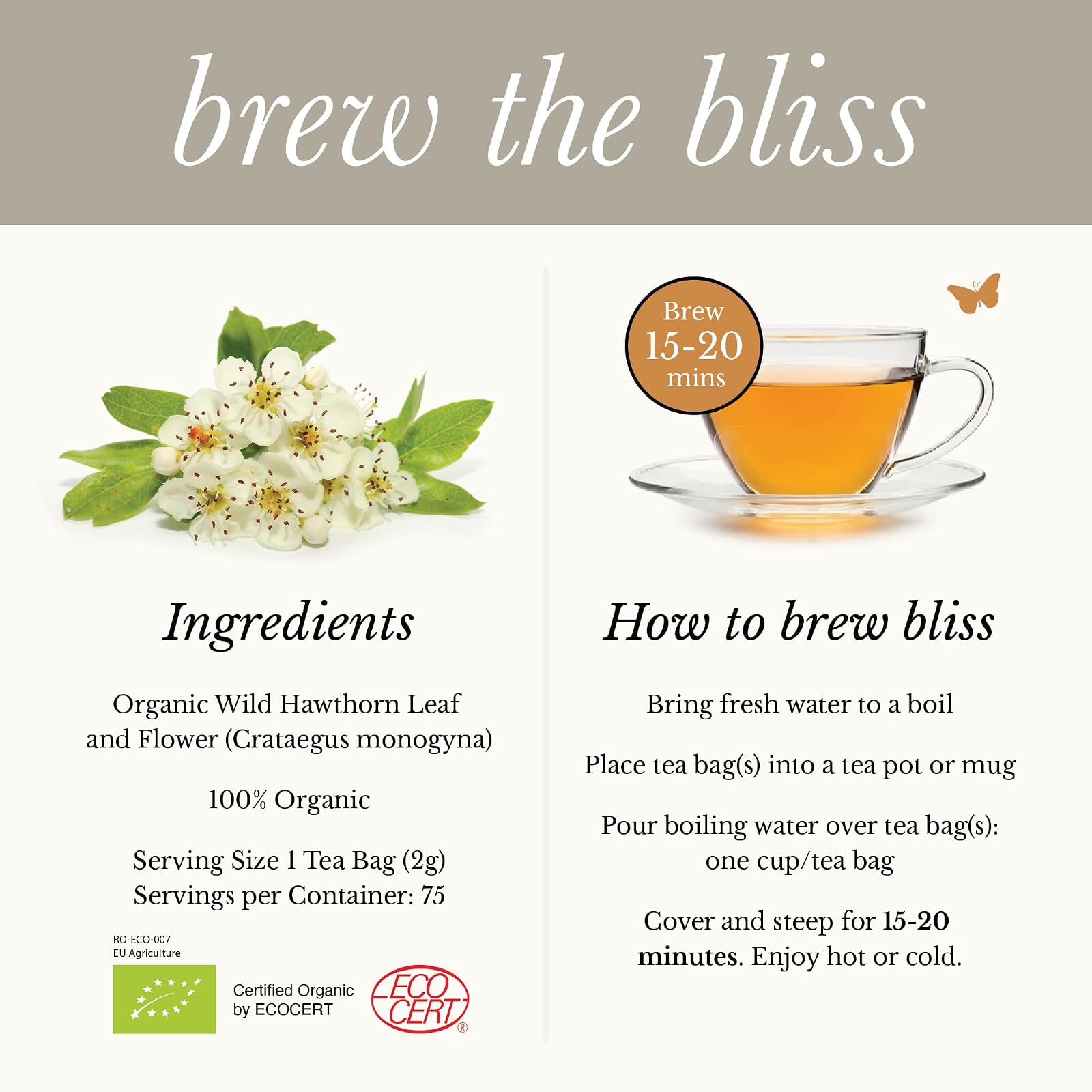 soothing wild hawthorn flower infusion