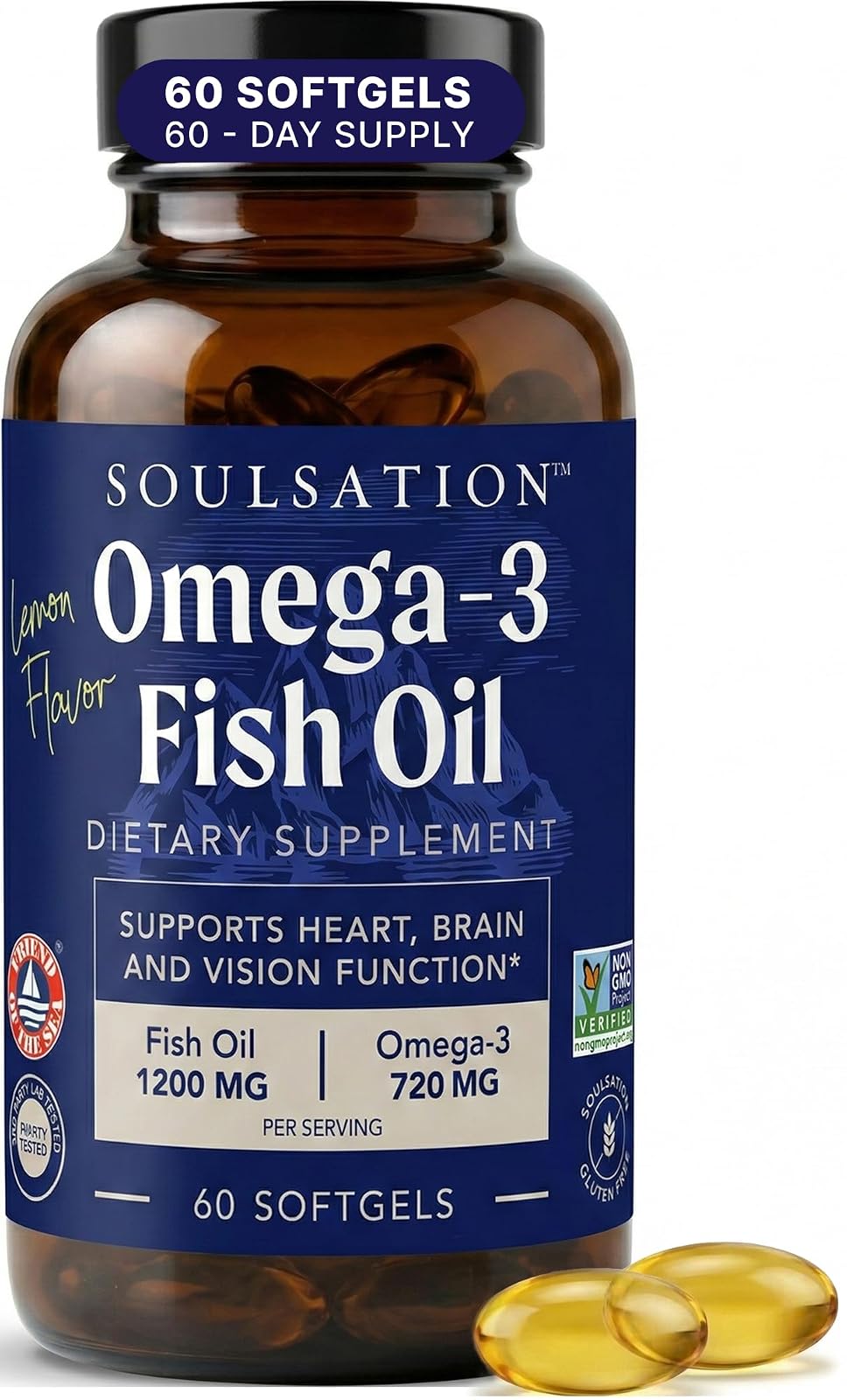 SOULSATION fish oil softgels for heart health