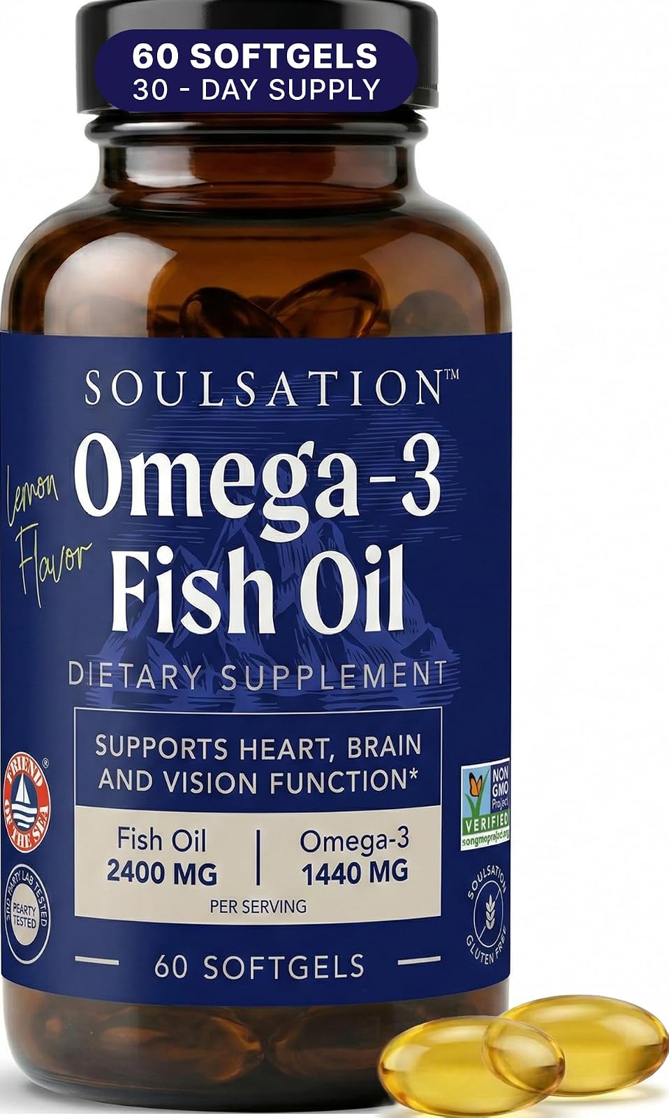 SOULSATION fish oil softgels for heart health