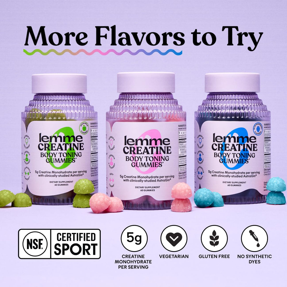 Sour apple gummies for strength training