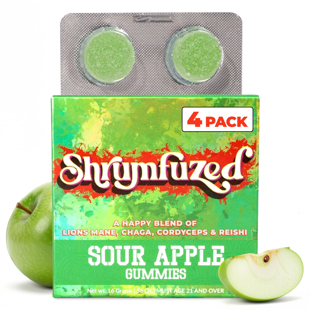 Sour apple mushroom gummies for focus