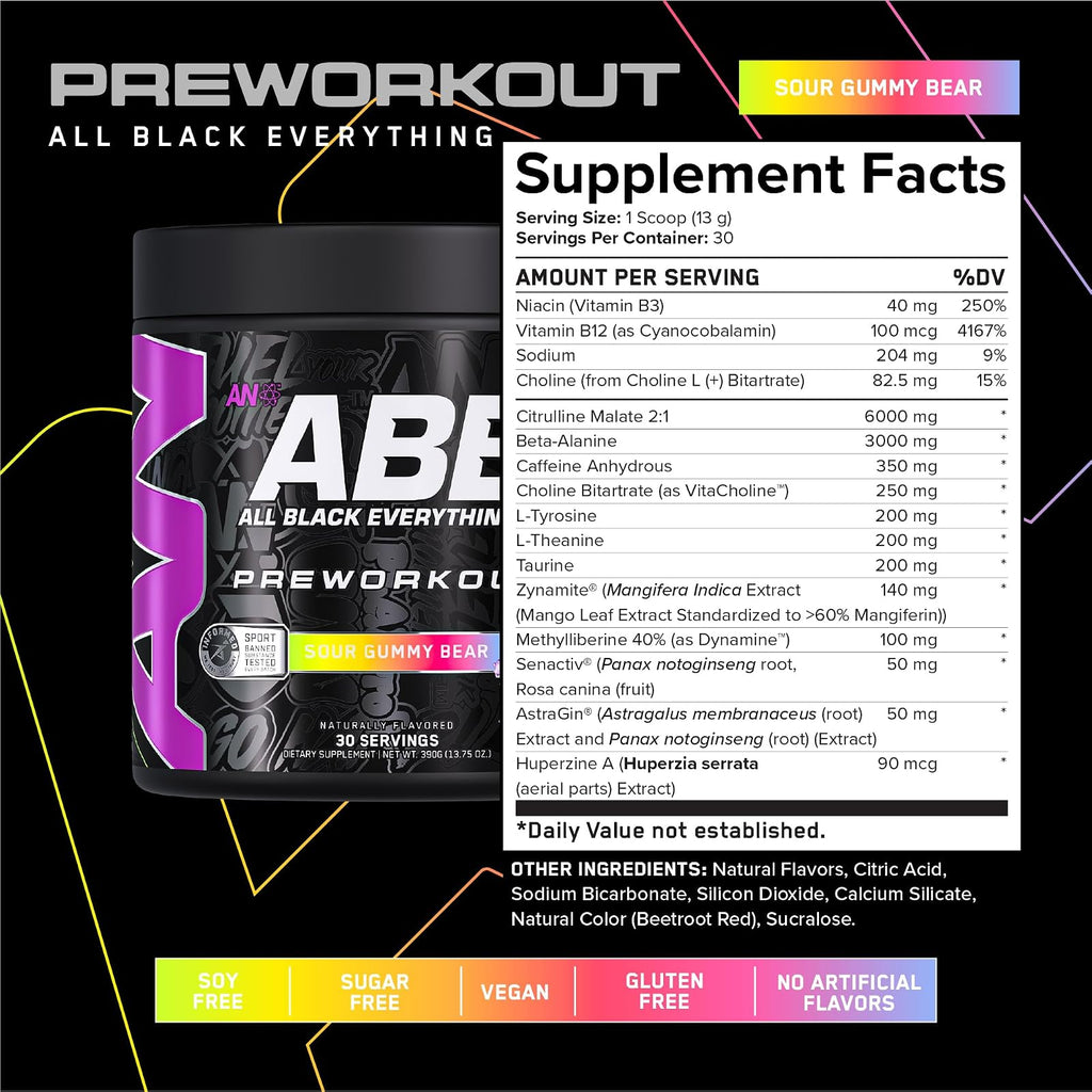 Sour gummy bear pre-workout energy