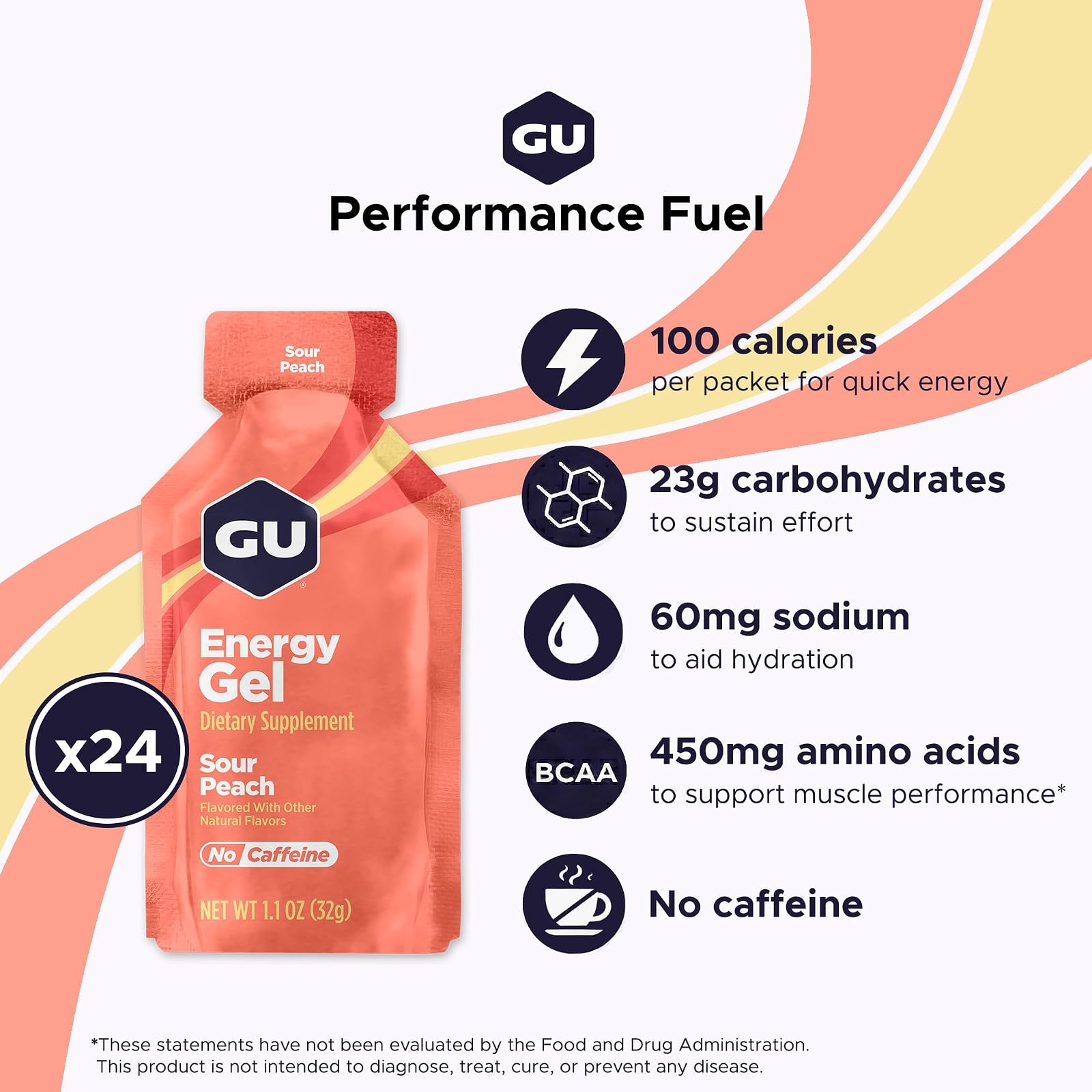 Sour peach energy gel flavour