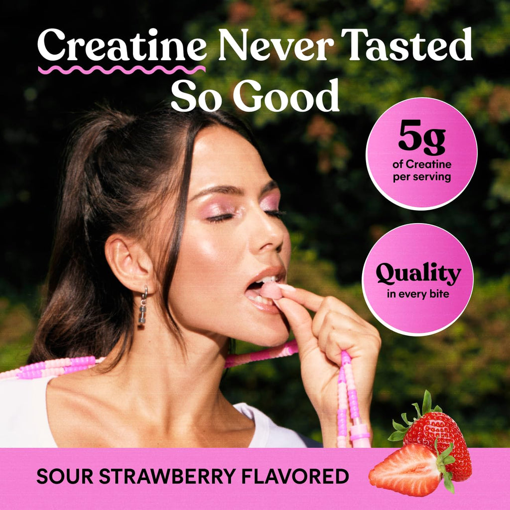 Sour strawberry gummies for fitness