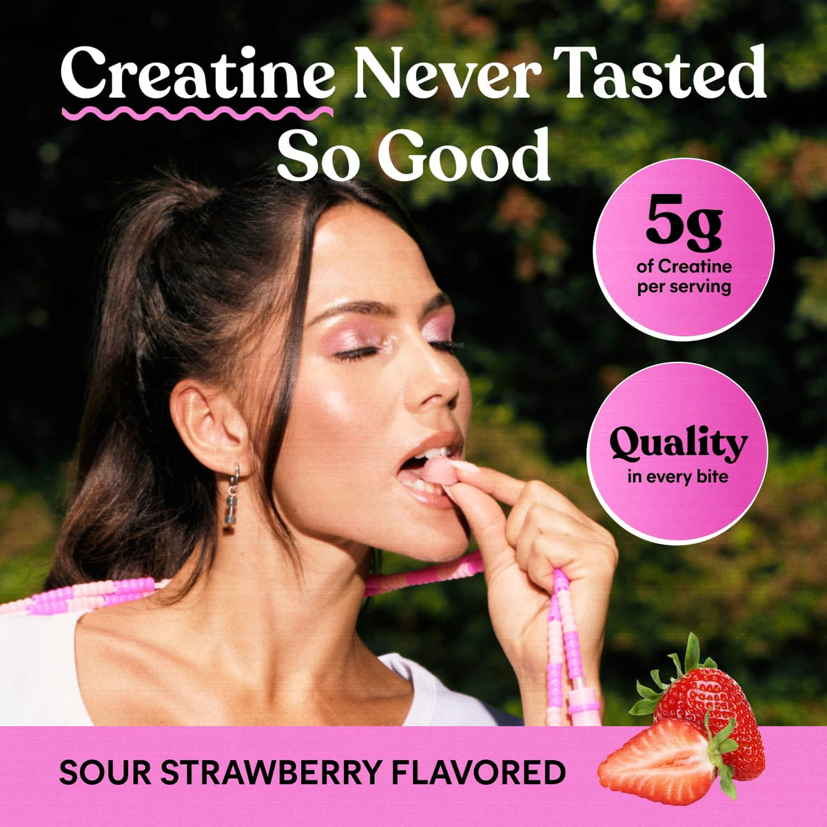 Sour strawberry gummies for fitness