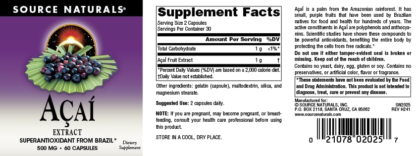 Source Naturals Acai dietary supplement