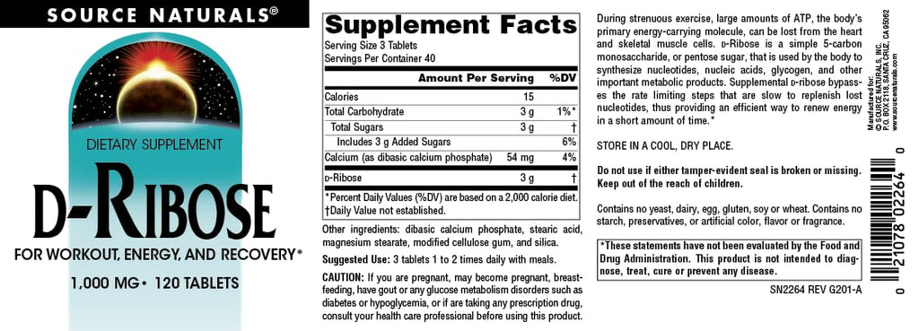 Source Naturals D-Ribose supports recovery