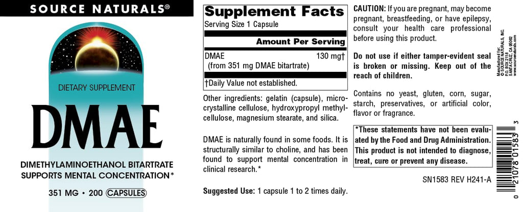 Source Naturals DMAE antioxidant support