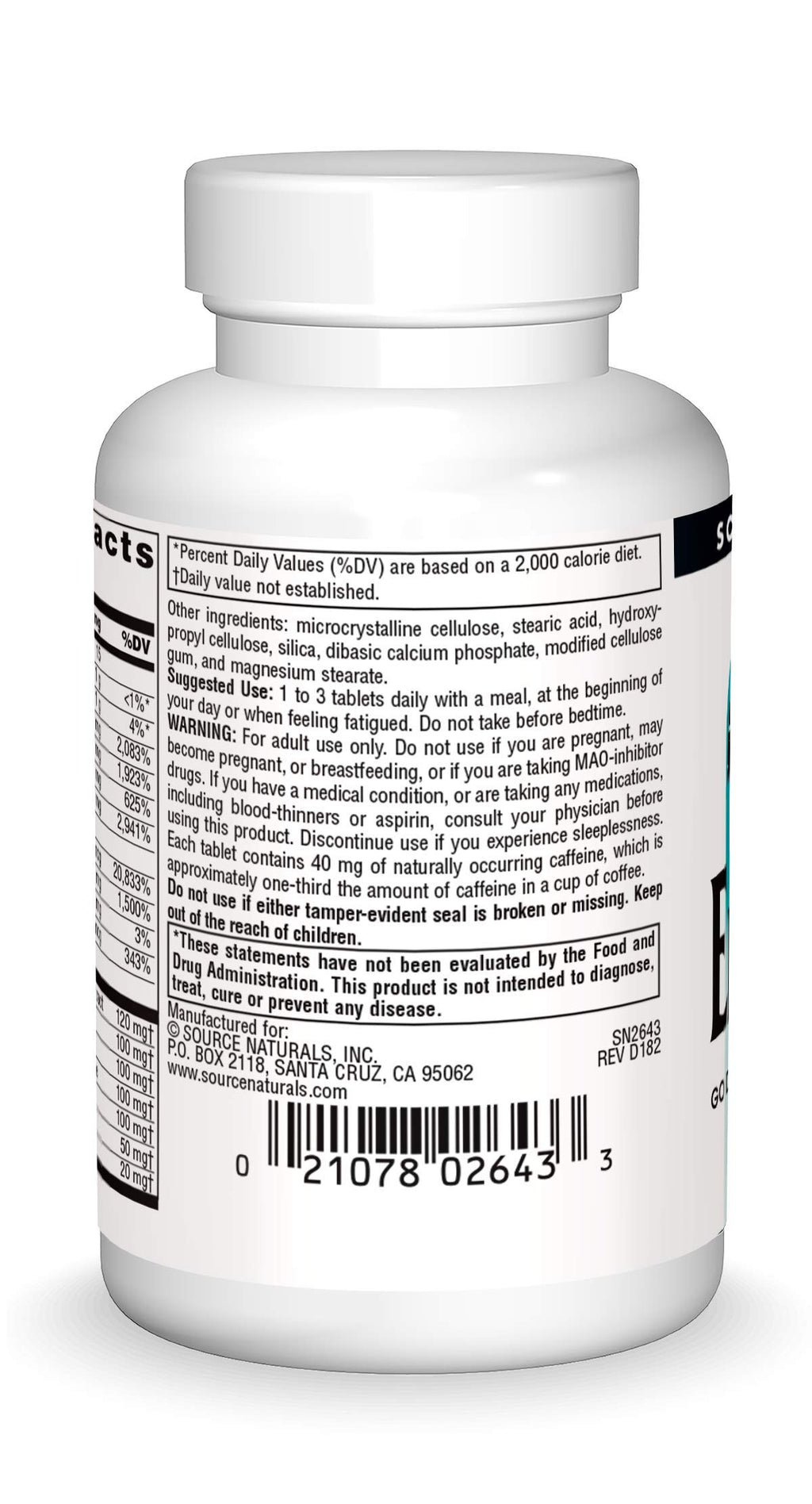 Source Naturals Enervital tablets benefits