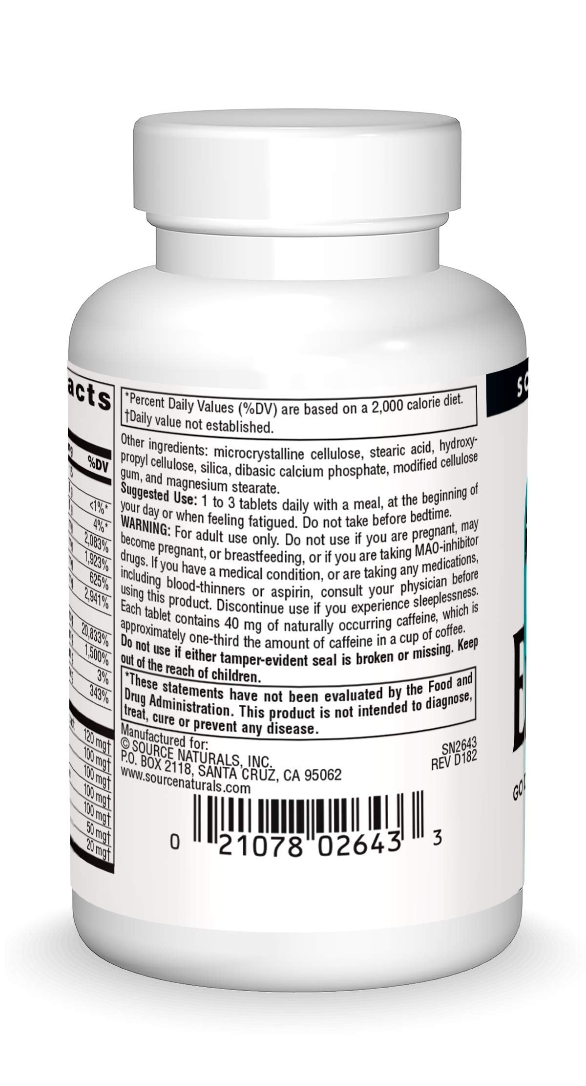 Source Naturals Enervital tablets benefits