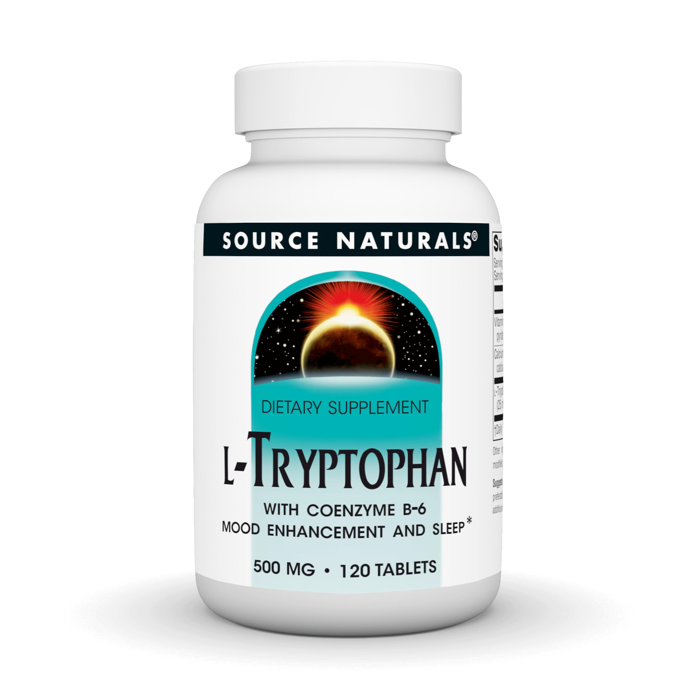 Source Naturals L-Tryptophan tablets for relaxation