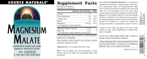 Source Naturals magnesium malate benefits