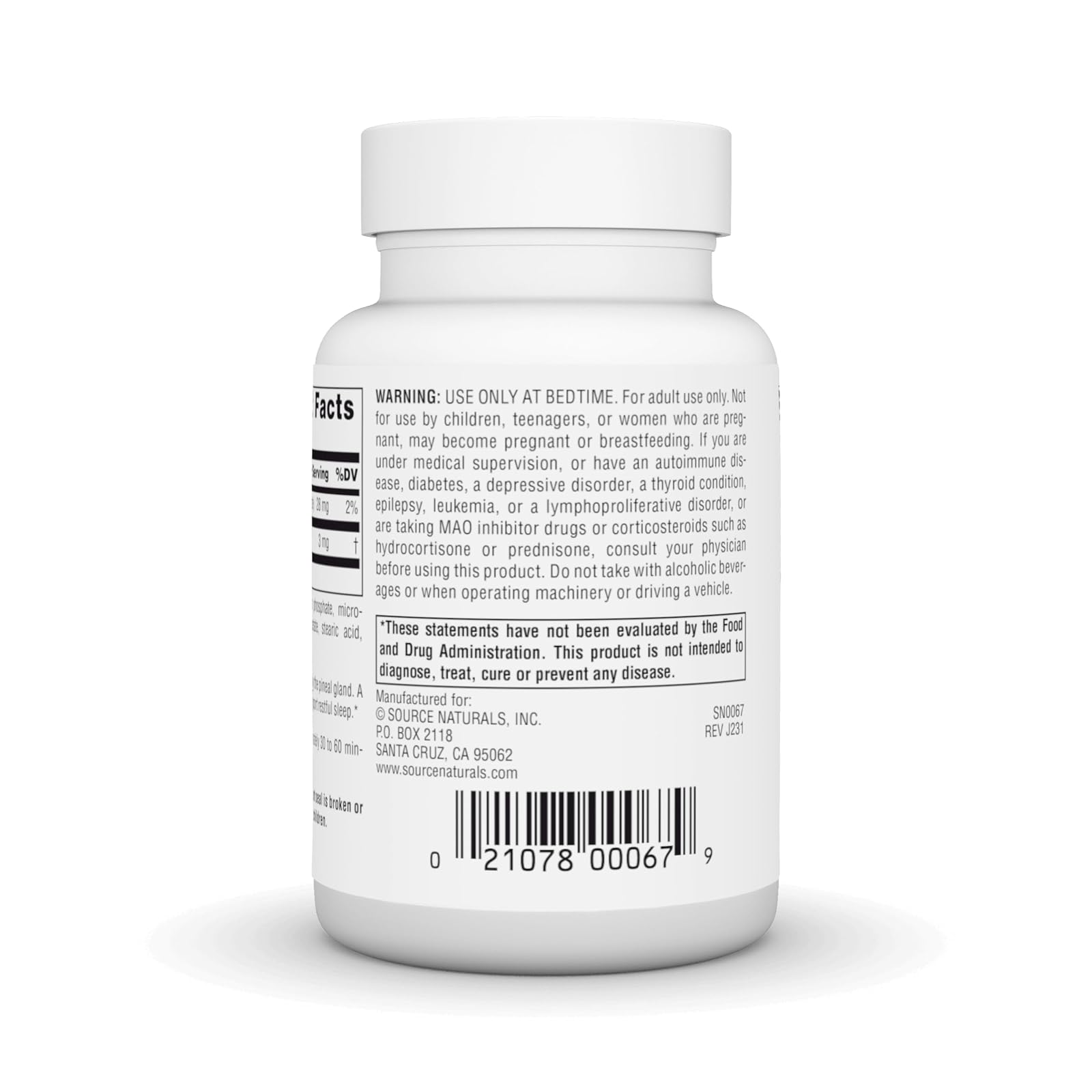 Source Naturals melatonin for restful nights