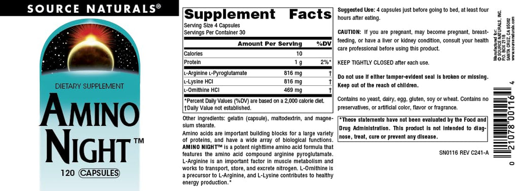 Source Naturals nighttime amino support