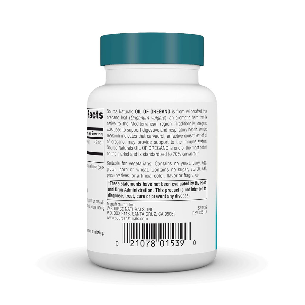 Source Naturals oregano oil supplement