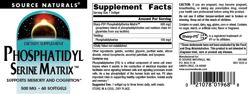 Source Naturals softgels for cognitive support