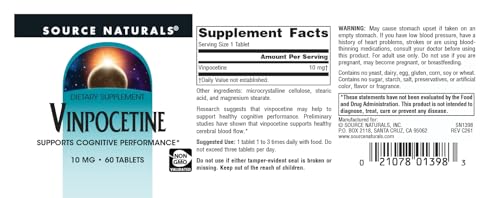 Source Naturals Vinpocetine for memory enhancement