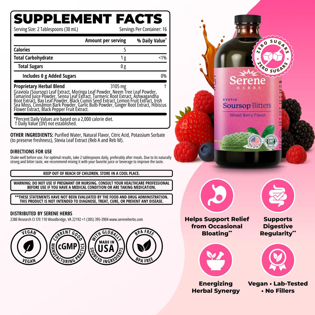 Soursop bitters for digestive health