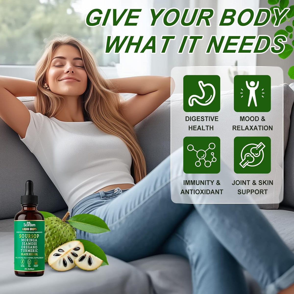 Soursop bitters for immune support