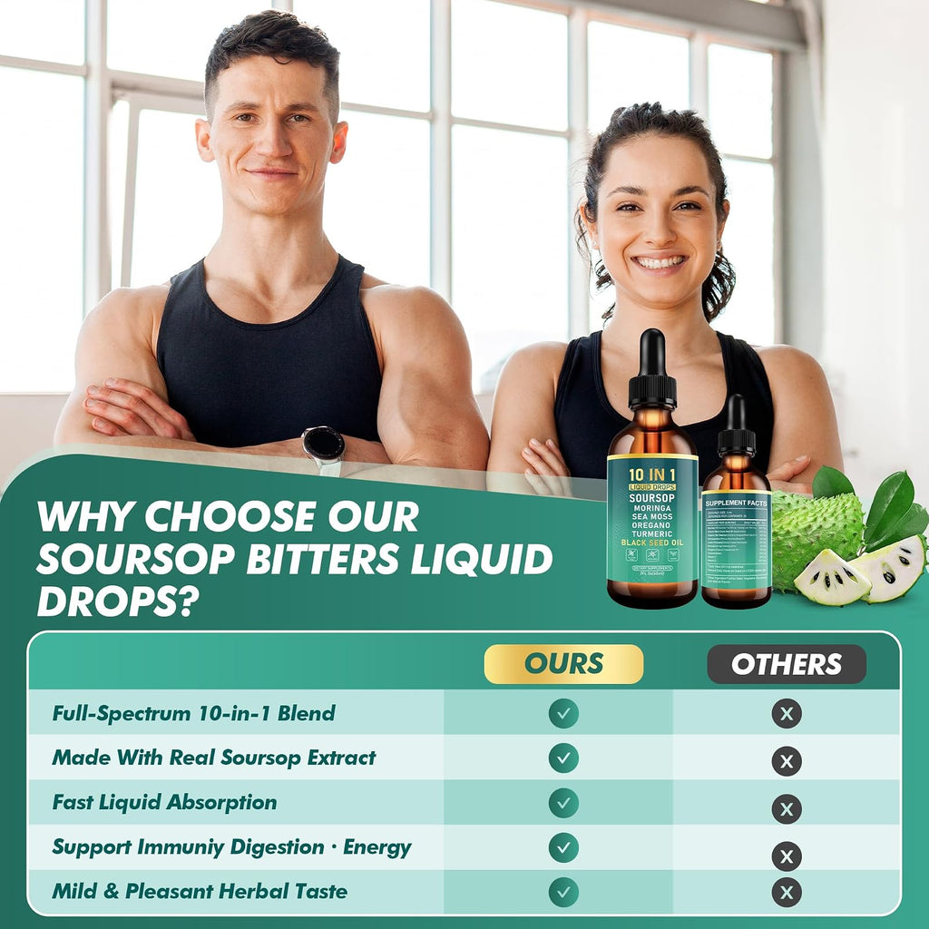 Soursop bitters liquid for energy boost