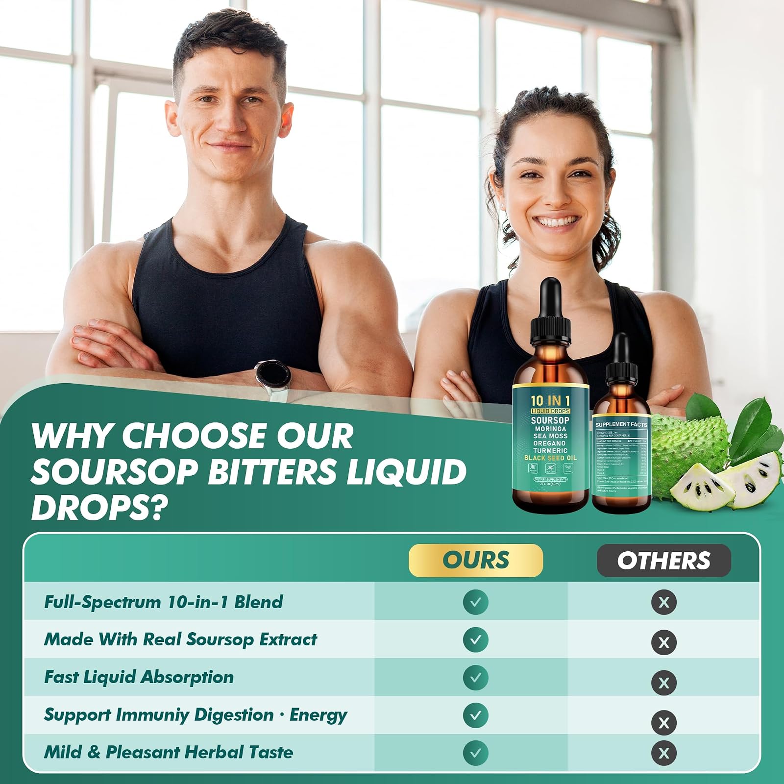 Soursop bitters liquid for energy boost
