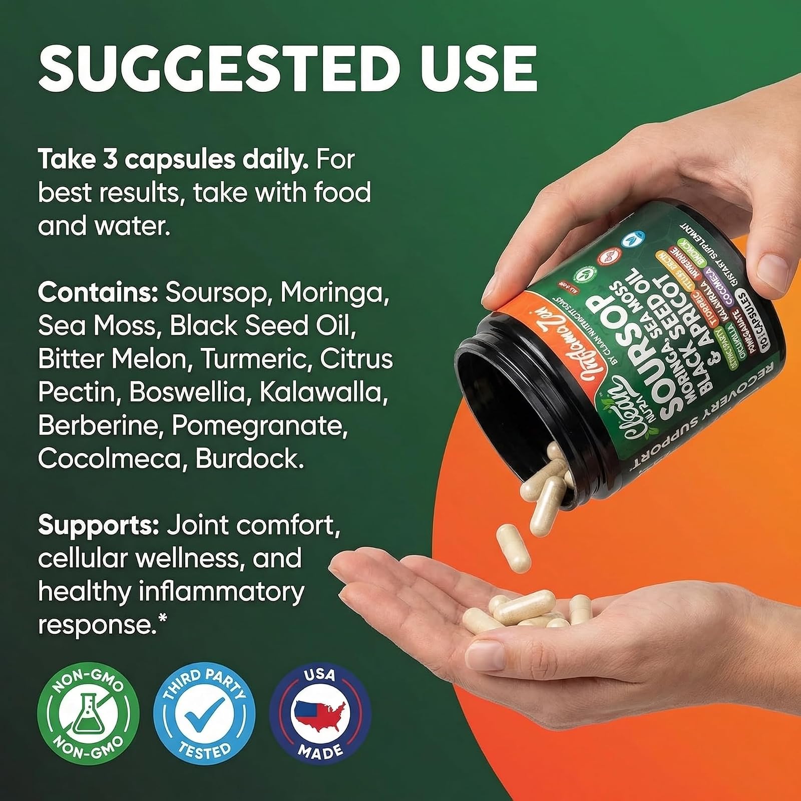 Soursop capsules for immune support
