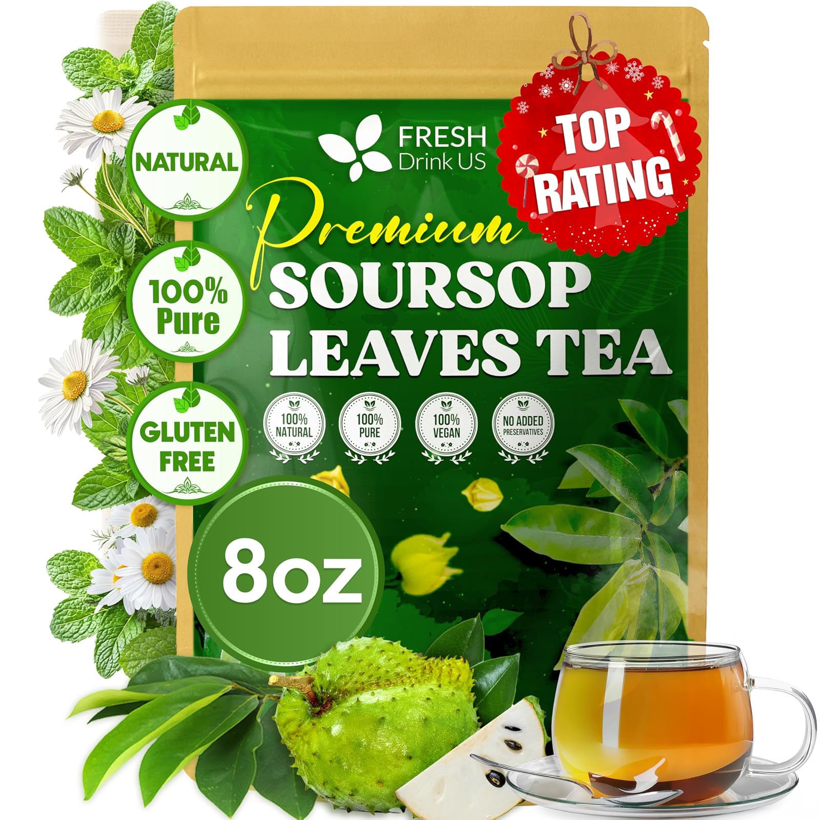 soursop dried leaves herbal tea