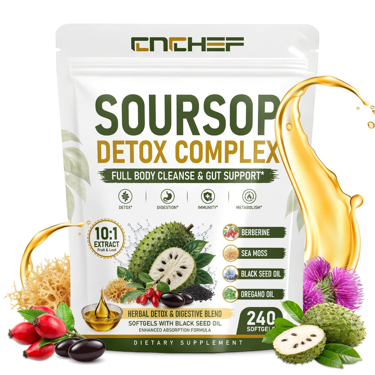 Soursop extract softgels for detox