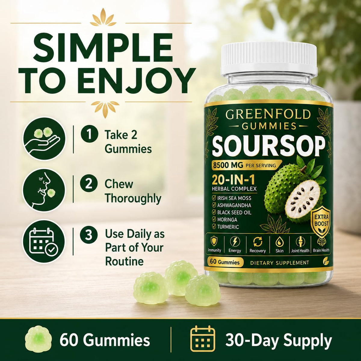 Soursop gummies for daily nutrition